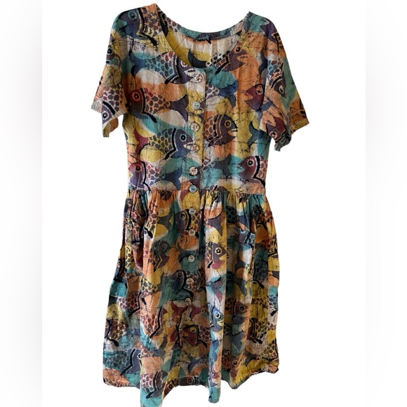 Dresses | Vintage Colorful Fish Dress | Poshmark